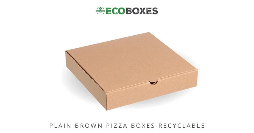 Plain Brown Recyclable Pizza Boxes Packaging | EcoBoxes