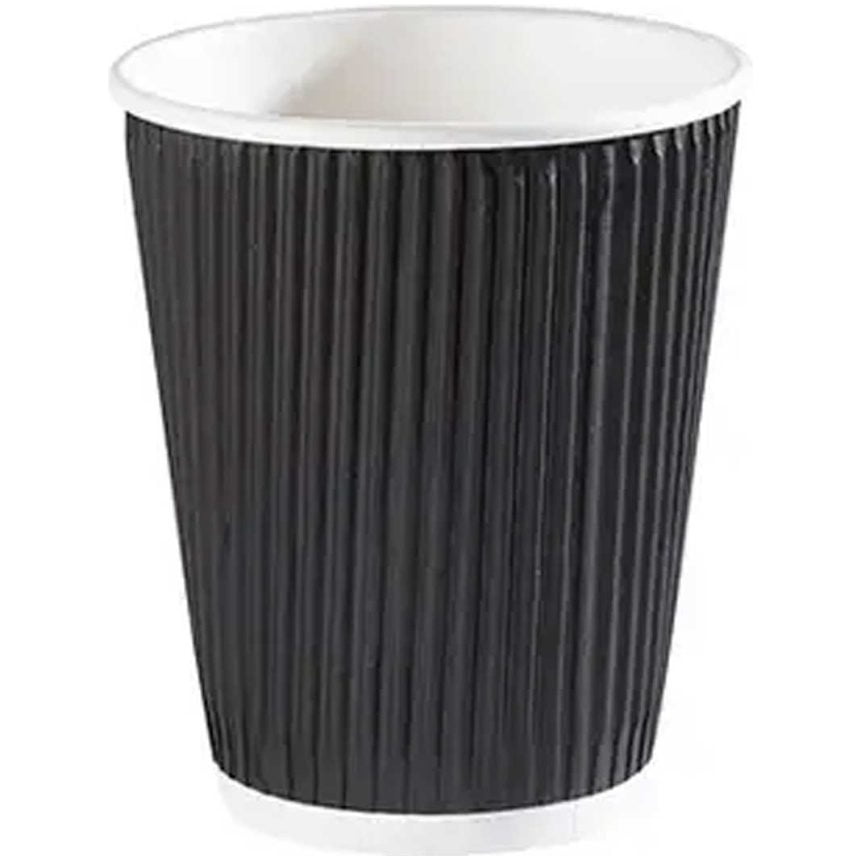 Black Triple Wall Ripple Hot Cups 12oz / 34cl – EcoBoxes